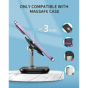 MAKAQI 3 in 1 Mag-Safe Charging Station, Wireless Charger Stand Compatible with Magsafe Charger iPhone 14/13/12, Fast Charging Stand for AirPods Pro 2nd/3/2, Apple Watch Ultra SE 2nd/8/7