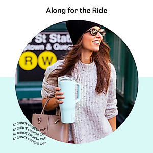 Corkcicle Tumbler With Straw and Handle, Reusable Water Bottle, Triple Insulated Travel Mug, BPA Free, Keeps Beverages Cold for 12 Hours and Hot for 5 Hours, Gloss Powder Blue, 40 oz