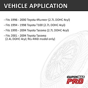 ClutchMaxPRO Heavy Duty OEM Clutch Kit Compatible with 1996-2000 Toyota 4Runner 1994-1998 T100 1995-2004 Tacoma 2.7L 2001-2004 Tacoma 2.4L 4WD Only (CP16070HD-CK)