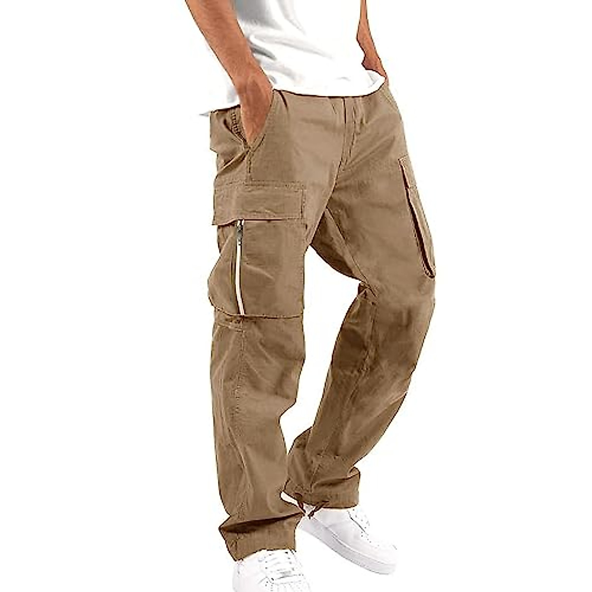 Prime Deal of The Day Today Only Mens Fleece Lined Work Trousers Sweatpants with Long Strings Fleece Joggers for Men Mens Christmas Joggers Mens Active Trousers Tan Trousers Mens Dressy Long Pants