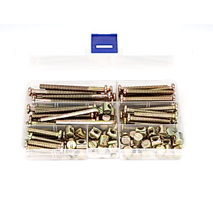 Crib/Bunk Bed Screws Replacement Parts, binifiMux 100pcs M6 x 35mm/ 45mm/ 55mm/ 65mm/ 75mm Hex Drive Socket Cap Bolts Barrel Nuts Assortment Kit for Delta Dream on me Cribs