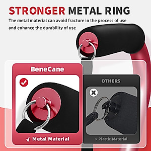 BeneCane Walking Cane for Men & Women Adjustable Cane with Offset Soft Cushioned Handle -Portable Lightweight Sturdy Mobility Walker Aid for Elderly, Seniors Collapsible Cane Red