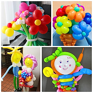 100Pcs 260 Balloons Rainbow Long Balloons for Balloon Garland Thickening Long Skinny Latex Balloons for Tying Twisting Animals Modeling Christmas Birthday Wedding Party Decor(Colorful long balloons)