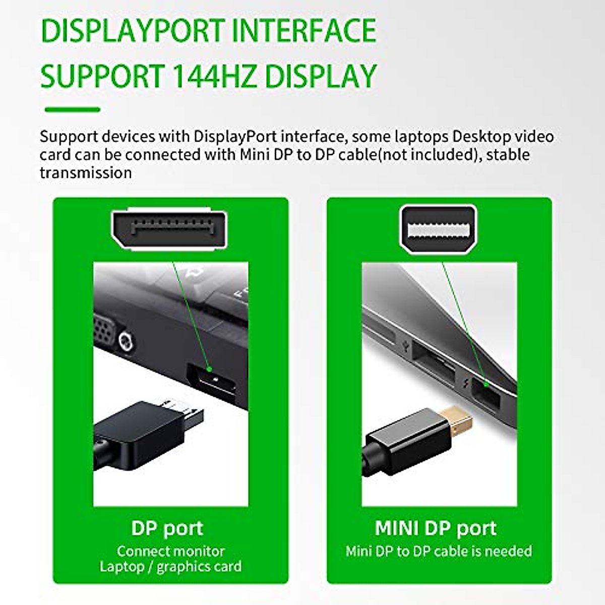 DisplayPort Splitter 8K DisplayPort Switch, BolAAzuL Bi-Directional Display Port Switcher Box 2 in 1 Out/DP 1.4 Splitter 1 in 2 Out for Dual Monitors - 8K@60Hz 4K@120Hz 2K@144Hz - for PC Computer