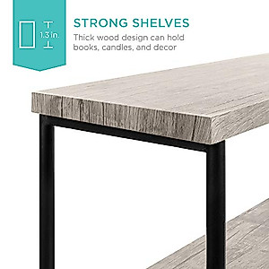 Best Choice Products 5-Tier Rustic Industrial Bookshelf Display Décor Accent for Living Room, Bedroom, Office w/Metal Frame, Wood Shelves - Gray