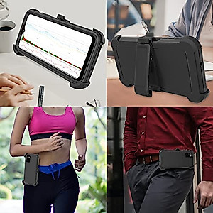 Compatible with Samsung Galaxy A02s Case,with Screen Protectors,Heavy Duty Rugged Shockproof Full Body Protection Kickstand Case with Belt Clip Holster for Samsung Galaxy A02s (Black)