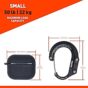 GEAR AID HEROCLIP Carabiner Clip and Hook (Small) For Purse, Stroller, and Backpack, Blue Steel