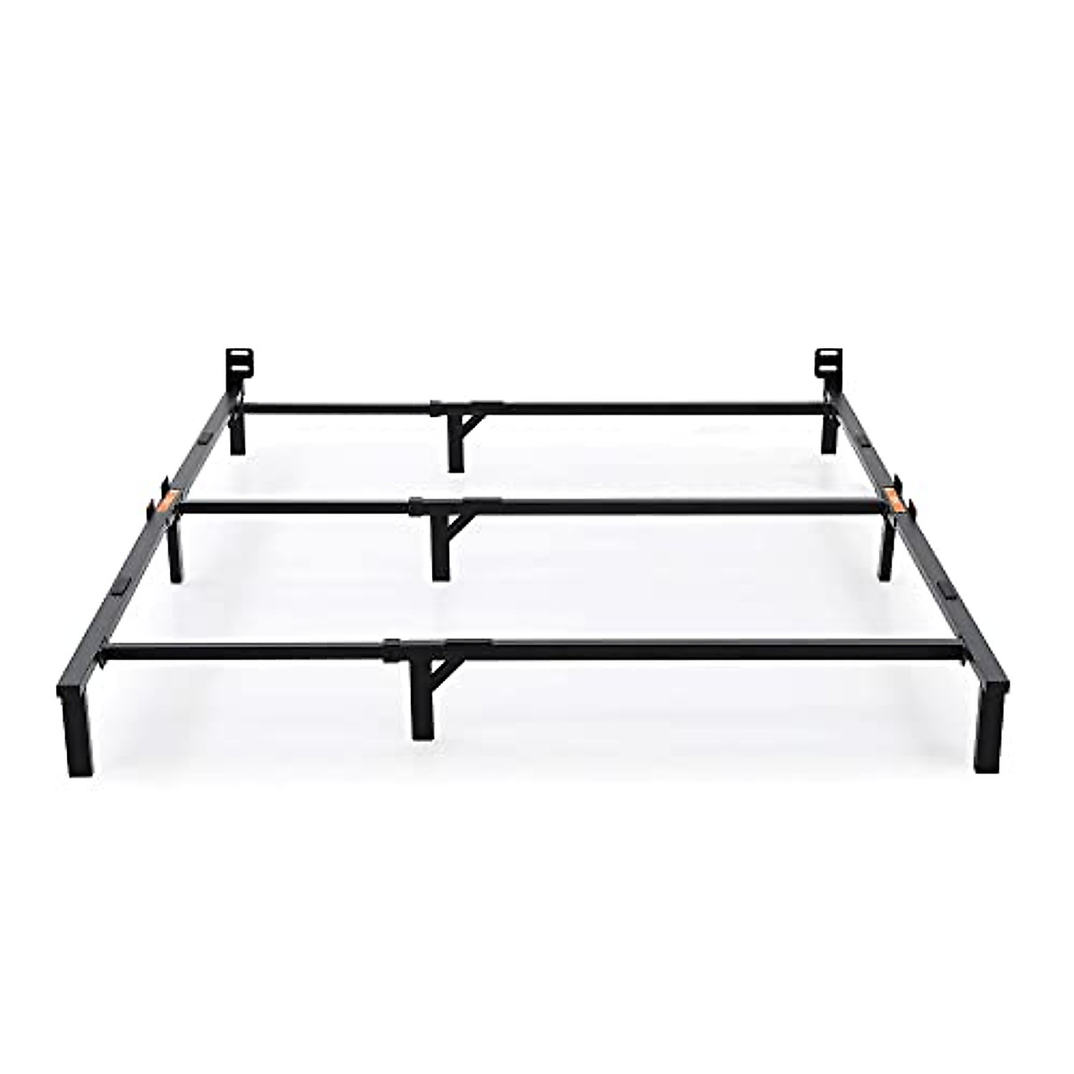 Classic Brands Hercules Compact Heavy-Duty Metal Bed Frame | Adjustable Width Fits Queen, King, and Cal King Mattresses, Black