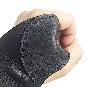 ArcheryMax Handmade Black Leather Arm Guard Bow Hand shooting Glove,Left Hand