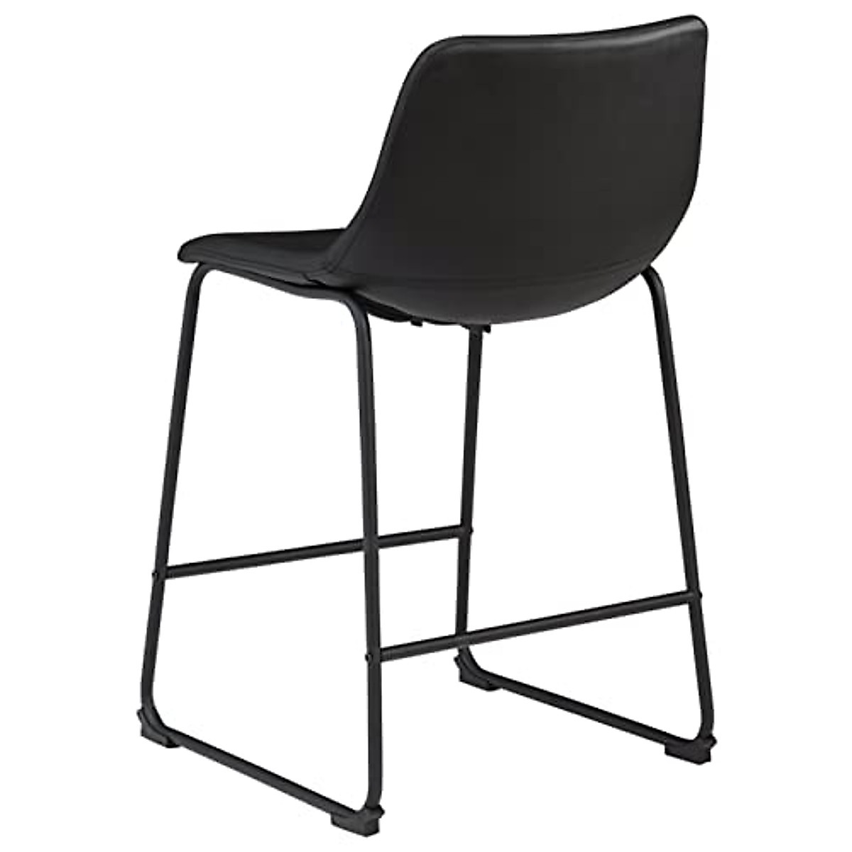 Signature Design by Ashley Centiar 24" Counter Height Modern Bucket Barstool, 2 Count, Black