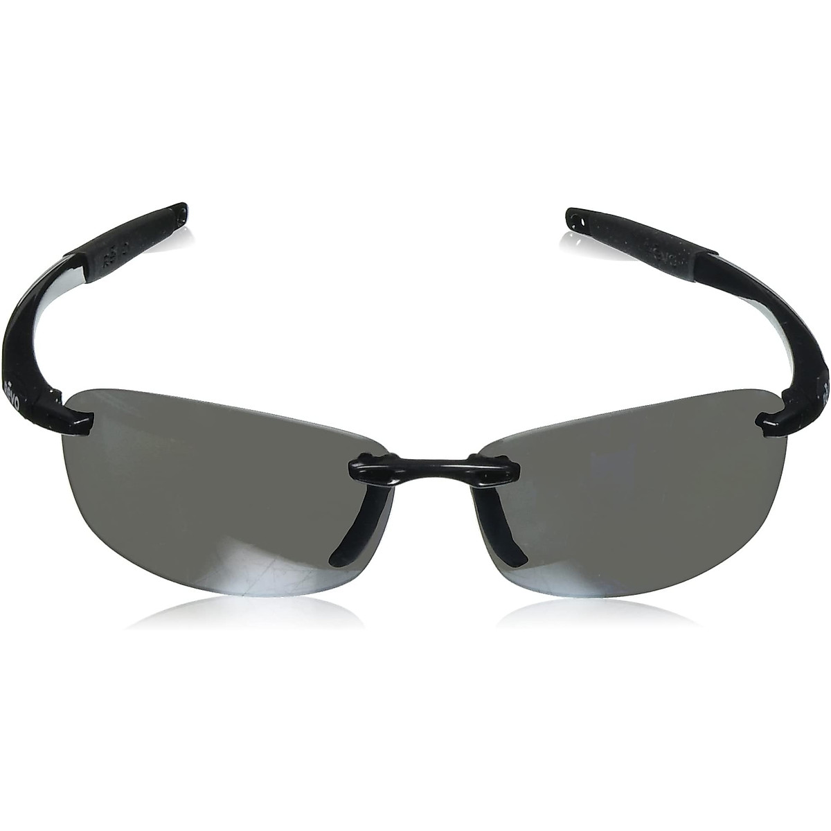 Revo Descend E: Polarized Filters UV, Rimless Small Rectangle Rectangular Sunglasses, Black Frame with Graphite Lens (RE 4060)
