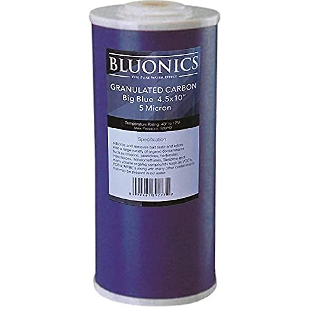 Bluonics 4.5 x 10" Whole House Water Filter GAC Carbon with Clear Transparent HOUSING