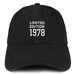Trendy Apparel Shop Limited Edition 1978 Embroidered Birthday Gift Brushed Cotton Cap - Black