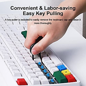 Hagibis Cleaning Soft Brush Charcoal Infused Bristles Keyboard Cleaner 5-in-1 Multi-Function Cleaning Tools Kit Corner Keycap Puller Remover Multi Brush for PC Laptop Airpods Pro Camera Lens (Black)