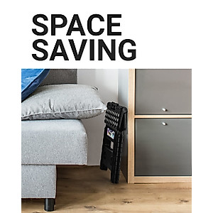 Delxo Folding Step Stool, 13 inch Non-Slip Foldable Stools for Kids & Adults Up to 300 LBS, Step Stool with Handle, Lightweight for Kitchen, Bathroom, Bedroom, Garden, Black, 1PC