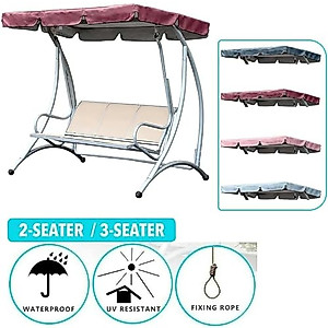 BTURYT 210D Garden Swing Awning Cover Replacement Canopy Swing Seat Canopy,Garden Swing Chair Cover,Waterproof/UV Resistant Sun Shade Outdoor Hammock