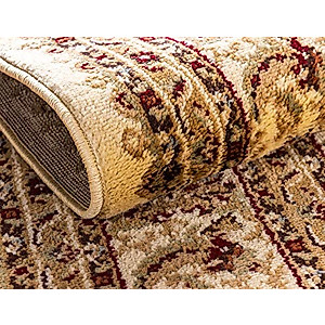 Unique Loom Voyage Collection Traditional Oriental Classic Intricate Design Area Rug (2' 7 x 10' 0 Runner, Ivory/Gold)
