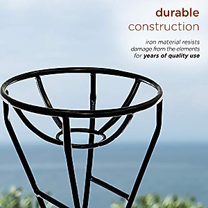 Alpine Corporation 24" Tall Indoor/Outdoor Metal Gazing Globe Display Stand, Black