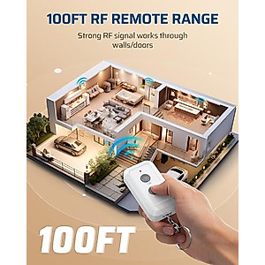 DEWENWILS Indoor Remote Control Outlet, Expandable Remote Light Switch Kit, Wireless On Off Power Switch, 100ft RF Range, Compact Design, White