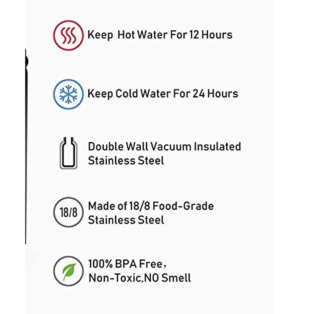 Vacuum Insulated Premium Water Bottle with Rechargeable Bluetooth Speaker - Steel Double Wall Design + Lights, Convenient drinking spout, Lid Lock, and Carry Handle (700ml/23.6 oz) (Black)