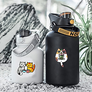 Animal Stickers for Kids, 50PCS Cute Cat Stickers for Water Bottles, Cartoon Kitten Laptop Skateboard Car Bike Helmet Luggage Waterproof Sticker DIY Graffiti Stickers Packs for Girls Teens Students