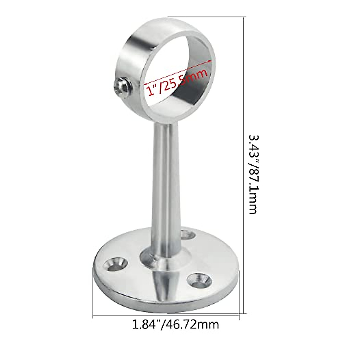 WMYCONGCONG 4 PCS Shower Curtain Closet Rod Holder Ceiling-mounted Curtain Rod Bracket 1 Inch Diameter Shower Curtain Flange Pole End Supports