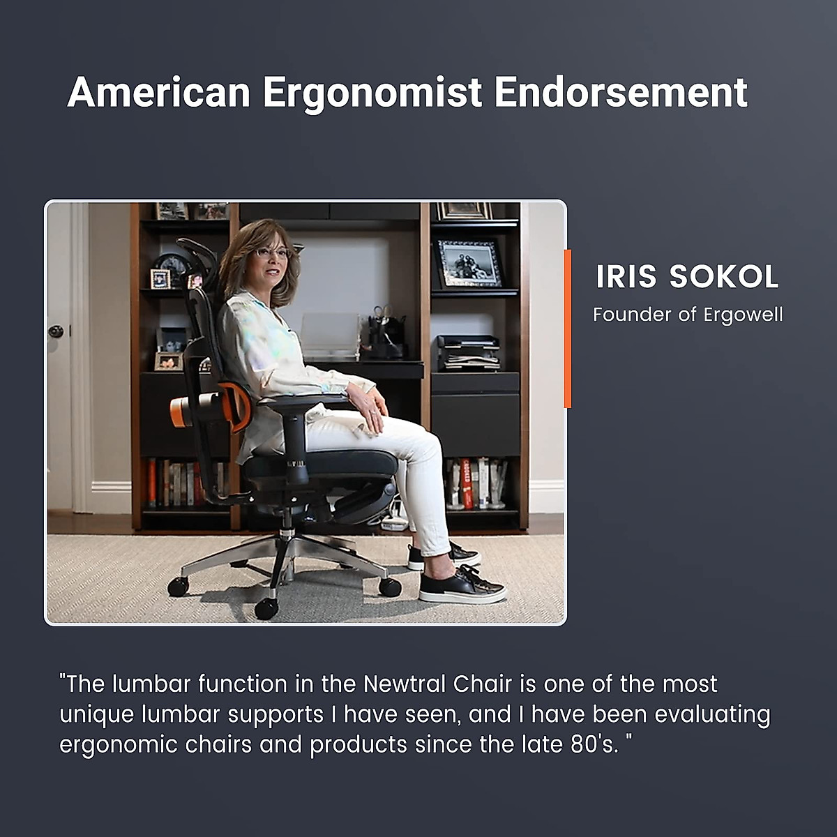 Newtral Ofiice Chair Ergonomic with Footrest -High Back Desk Chair with Fully Adaptive Lumbar Support, Adjustable Headrest, 4D Armrest, Tilt Lock, Task Chair for Office and Home