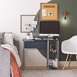 Ameriwood Home Mainstays Garrett Metal Student Computer Desk in Blue