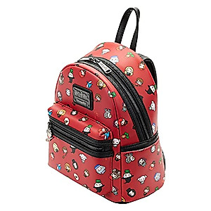 Loungefly Harry Potter Chibi Characters Red Allover Print Double Strap Shoulder Bag Purse