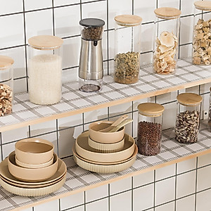 Shelf Liner for Kitchen Cabinets,17.7Inch x 78.7Inch , Non Adhesive, Kitchen Drawer Liner Roll for Refrigerator/Pantry/Shelves/Under Sink, Waterproof Double Sided Non-Slip,Washable Cabinet Liners