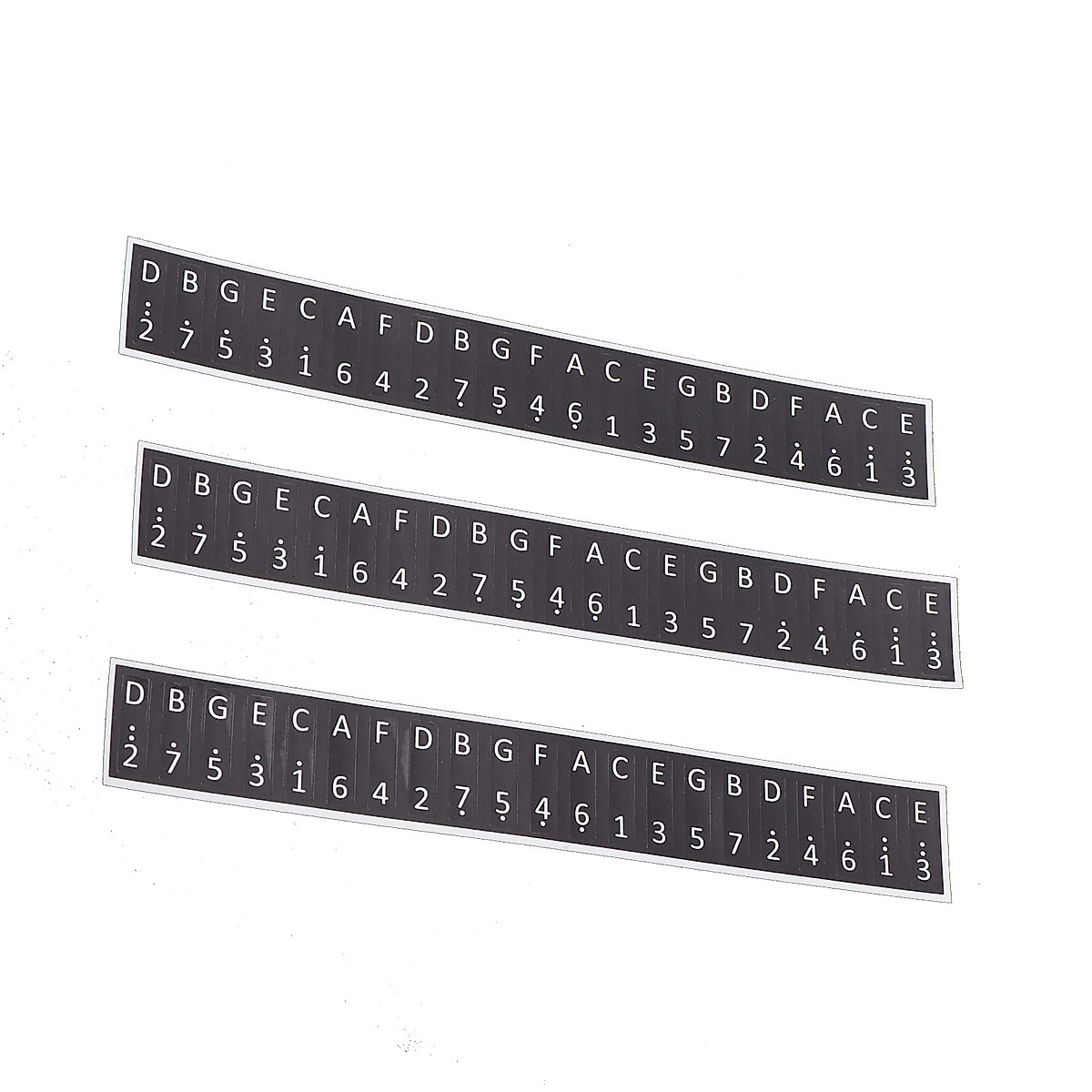 17 Key Thumb Piano Stickers 3Pcs Keys Stickers Staff Labels Button Musical Note Decoration for Beginners and Kids(black)