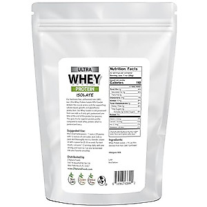 Z Natural Foods Whey Protein Powder Isolate, Unsweetened Protein Powder Enriched with Vital Proteins for Weight Loss, 100% Pure, Gluten Free, Non-GMO, Kosher, 5 lb