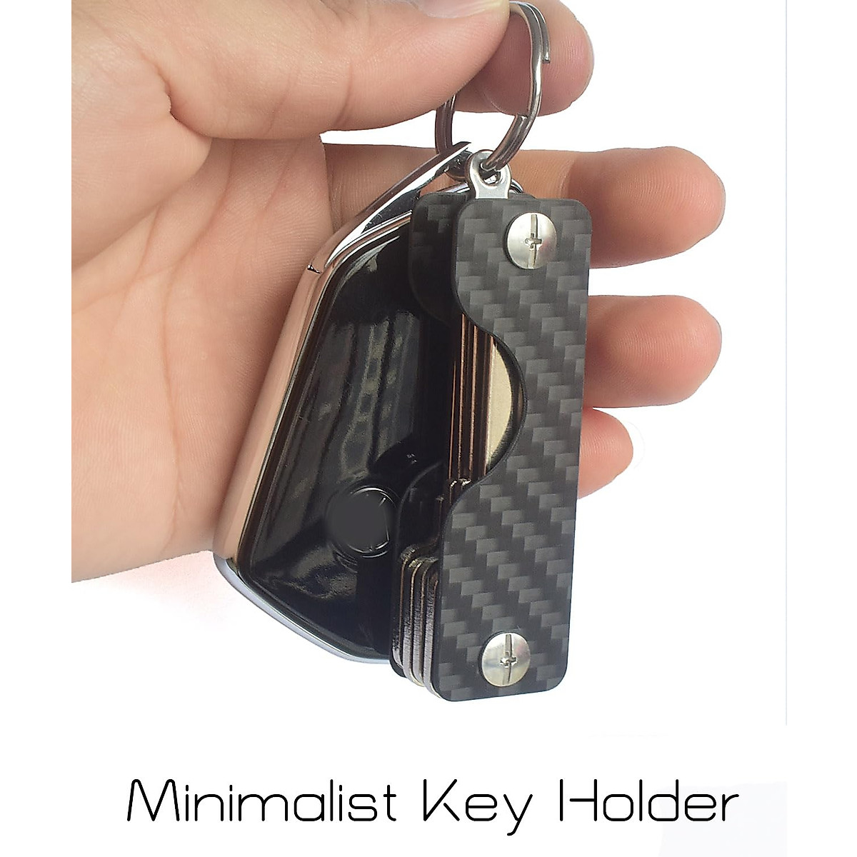 Leeuoe Carbon Fiber Key Organizer,Compact Key Holder,Minimalist Multikey Folding Keyholder(3-7 Keys)