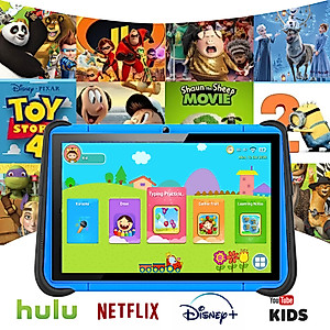 Kids Tablet 10 inch Tablet for Kids Toddler Tablet Wifi Kids Tablets for Toddlers with Case 2+64GB Children's Tablet Android Kids Learning Tablet for Boys Parental Control Dual Camera Netflix Youtube