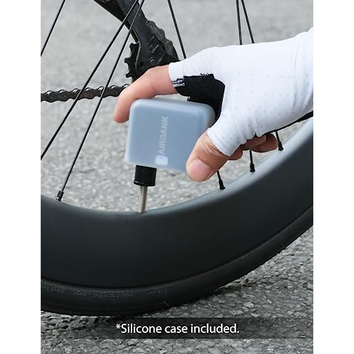 AIRBANK Electric Bike Pump Pocket, 100PSI Mini Cordless Bicycle Pump with Rechargeable Battery for Shrader & Presta Valves