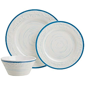 Pfaltgraff 12-Piece Melamine Dinnerware Set - Trellis Blue