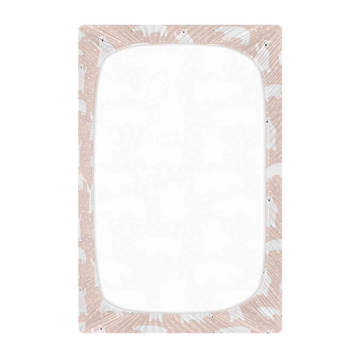 Soft Baby Boy Fitted Crib Sheets for Baby Girl Beige Cute Polar Bears Standard Crib Sheets Portable Mini Bassinets Sheets