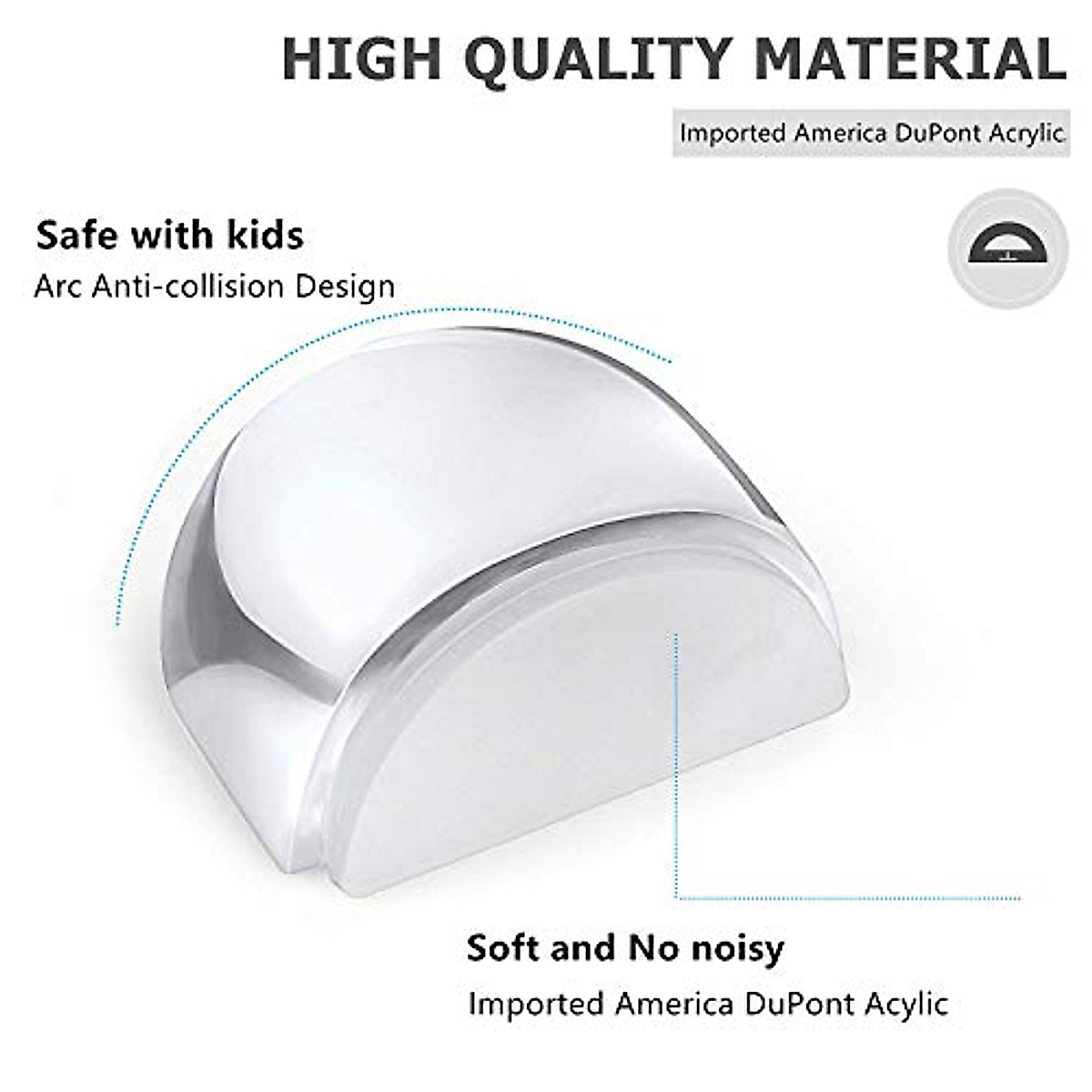 HAUSPROFI Doorstop, Self-Adhesive Door Stopper for Wall Protection Door Buffer Floor Stop for The Home and Office Wall Protector - Clear 4pcs，L:1.66,W:1.57,H:0.9(inch)