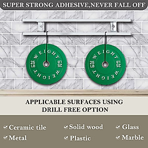 YIIYIIN 18 Inch Magnetic Knife Holder with Hooks - Magnetic Kitchen Knife Bar - Magnetic Knife Strips - Magnetic Utensil Holder - Kitchen Utensil Hanger - Kitchen Organizer