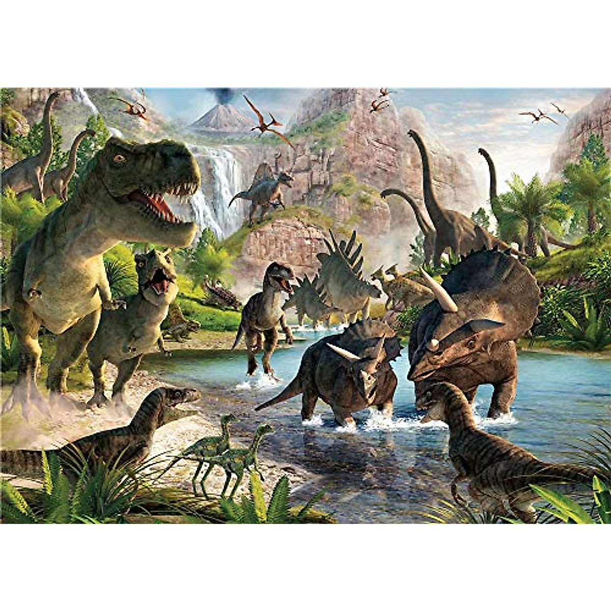 Qian Dinosaur Photography Background 3D Dinosaur Photo Studio Props Booth Birthday Party Decoration Backdrops 7x5ft