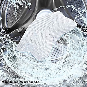 Non Slip Bath Pillow, Luxury Spa Bathtub Head & Neck Rest Support, Permeable Quick Drying Air Mesh Tub Pillow with 4 Large Suction Cups, Fits Any Tubs, Soft and Relaxing