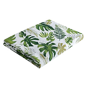 belupai Muslin Swaddle Blankets, 47x47inch Breathable Organic Cotton Gauze Baby Towel Receiving Blanket Perfect for Unisex Babies Shower Gift (Tropical Palm Leaves)