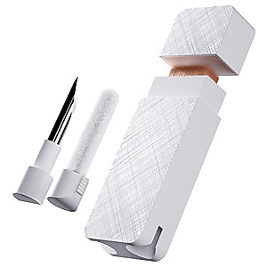 PZOZ Cell Phone Cleaning Kit for AirPods Pro/Pro 2nd/iPhone, 3 in 1 Cleaner Tool Accessories fit for Headphone, iPad Jack Lens, Charger Port Hole Plug, Speaker, Earbuds, Samsung Earphones (White)