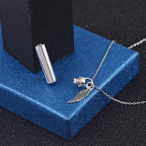 925 Sterling Silver Minimalist Urn Pendant Ash Necklace - Memorial Ashes Keepsake Exquisite Cremation Jewelry