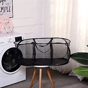 3 Compartment Foldable Pop-up Laundry Hamper, Reinforced Handle Large Sortable Mesh Laundry Basket, Suitable for Laundry Room Dormitory Children's Room Travel Storage