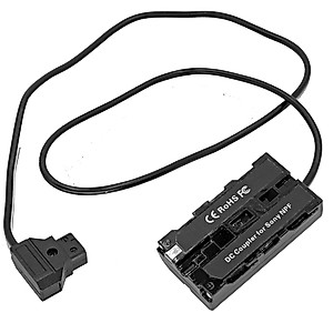 GyroVu High Power (4.5A) D-Tap to Dummy Battery 30” Straight Adapter Cable to Replace NP-F550, NP-F570, NP-F970 Sony-L Batteries to Power DCRVX2100, HDRFX1, HD1000U & HVRZ1U Cameras (V12)
