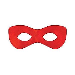 amscan Fabric Super Hero Domino Eye Mask, 8.25inch x 2.87inch, Red