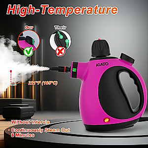 Kiato Handheld Steam Cleaner, 10 in 1 Hand Held Steamer for Cleaning, Portable Pressurized Steamer for Home Use, Bathroom, Mini Steam Cleaners for Upholstery Furniture Sofa Couch Floor Tile Grout Car