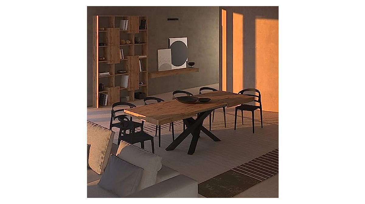 Mobili Fiver Emma Extendable Dining Table - Rustic Oak