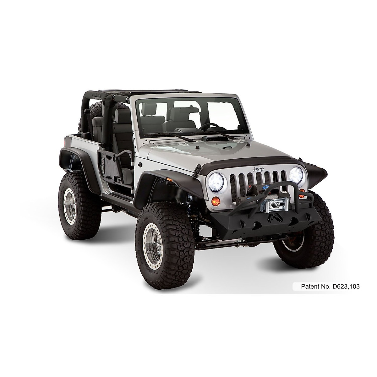 Bushwacker 10919-07 Flat Fender Flares 4pc. Set fits 2007-2018 Jeep Wrangler JK (2 Door Models)